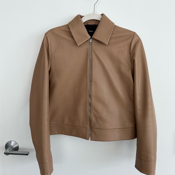Theory | Jackets & Coats | Theory Camel Leather Jacket | Poshmark